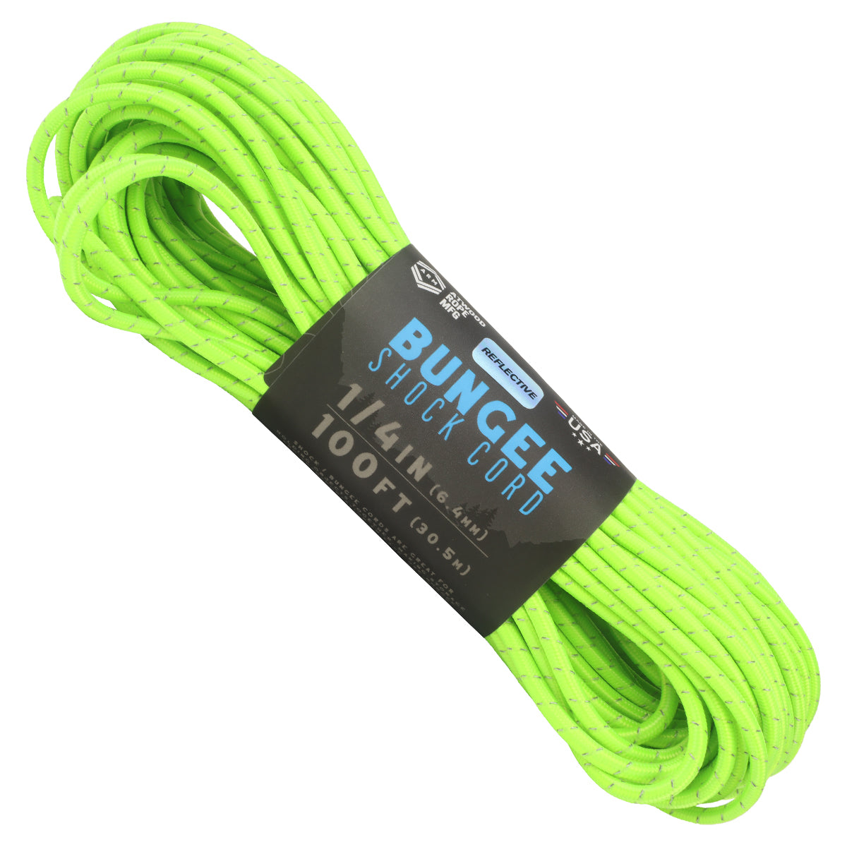 1/4 Bungee Shock Cord - Neon Green Reflective – Atwood Rope MFG