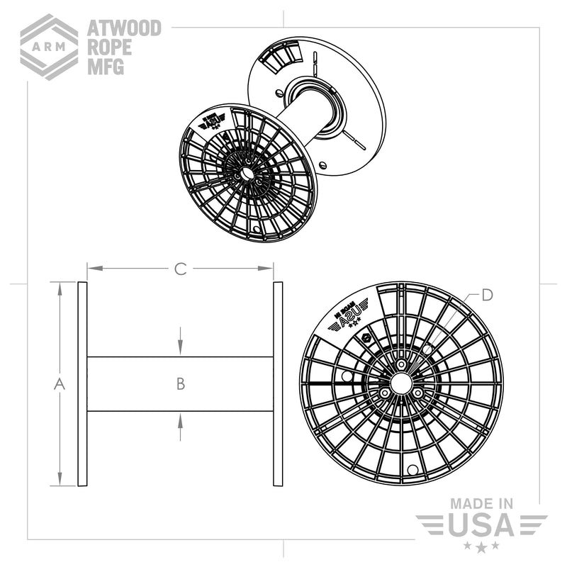 12 inch Empty Spool – Atwood Rope MFG