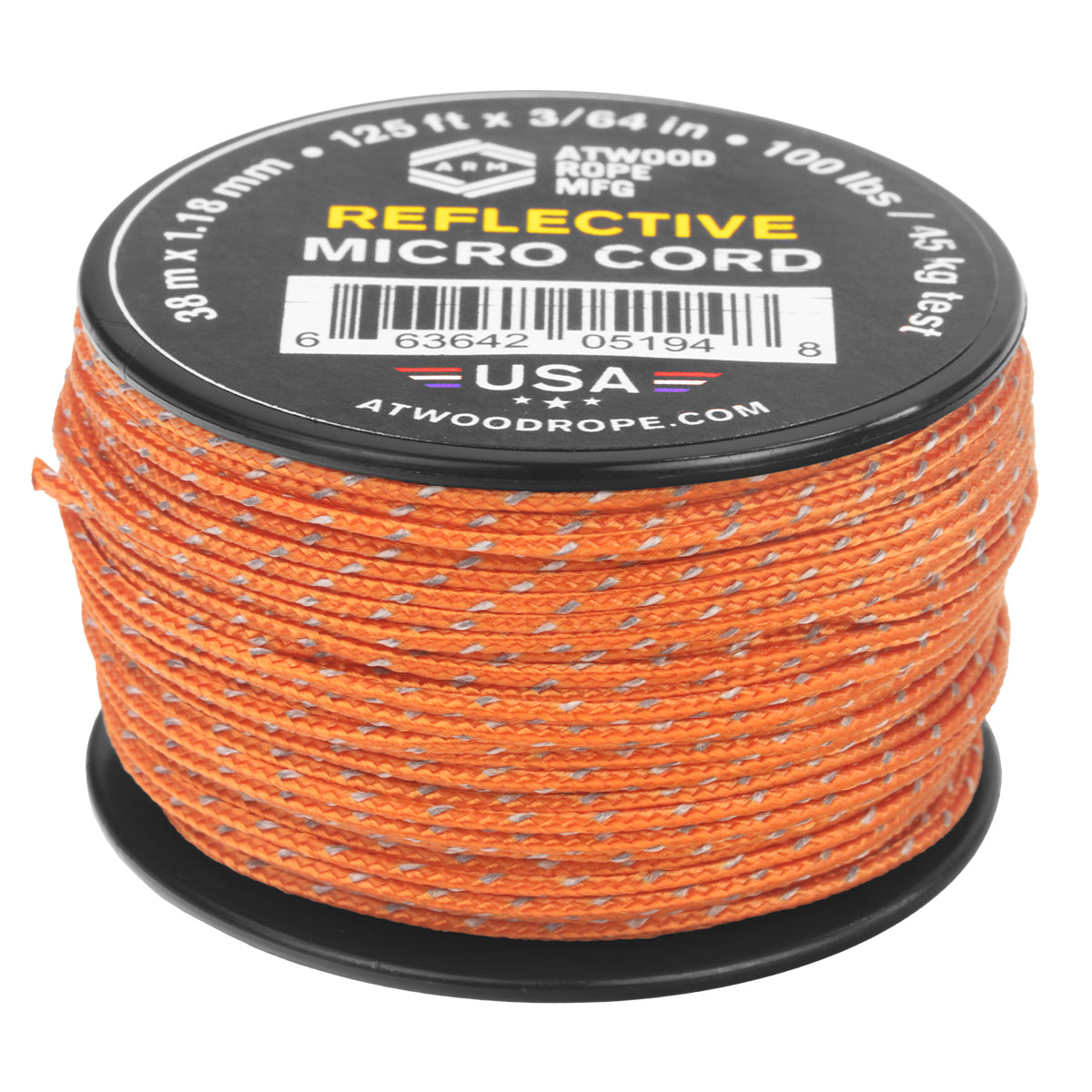 1.18mm Micro Cord Reflective - Burnt Orange – Atwood Rope MFG