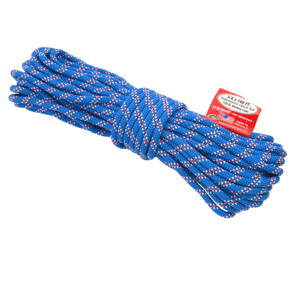 3/8 - Blue w/ White & Red Tracer – Atwood Rope MFG